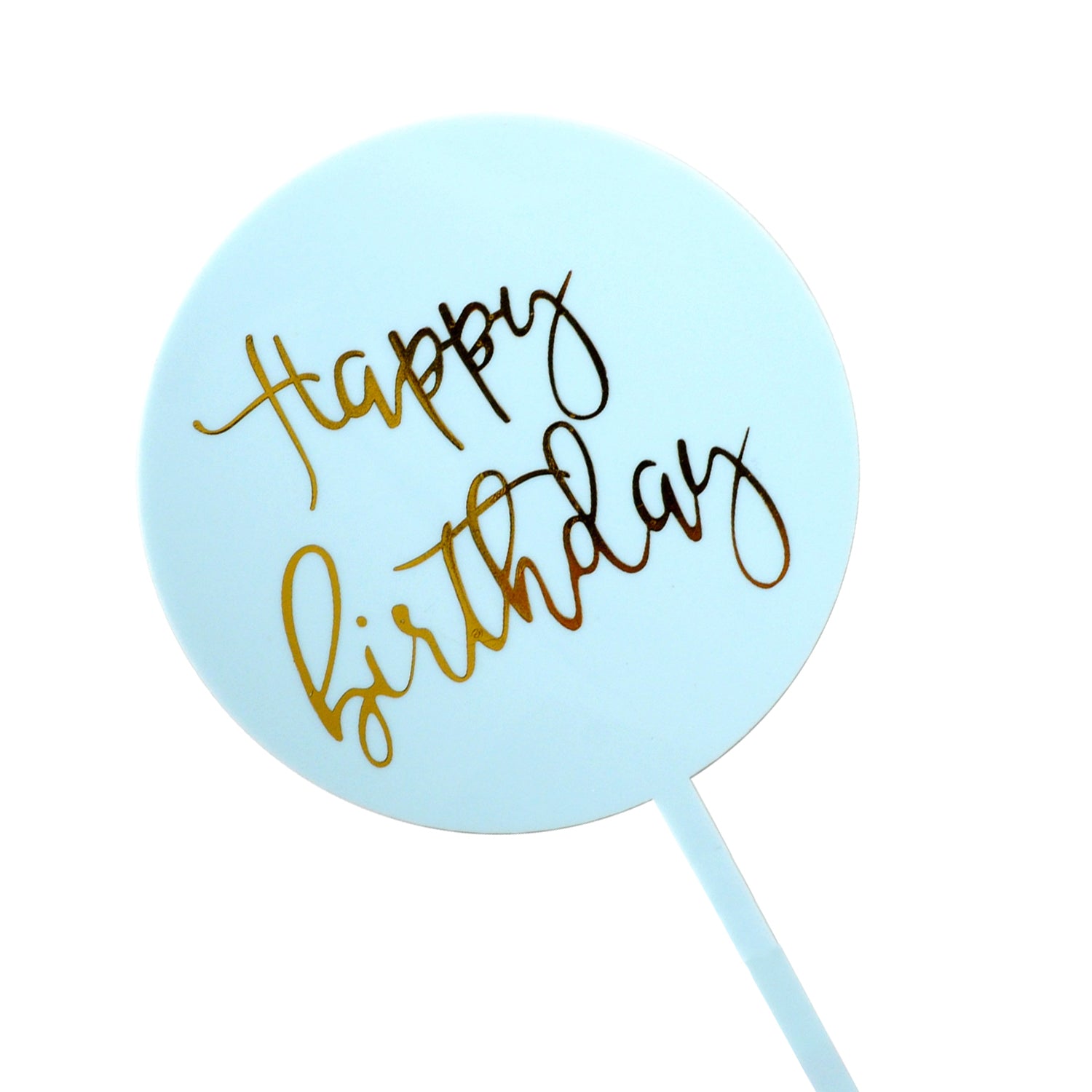 Deluxe Happy Birthday Perspex Cake Topper (Blue and Gold) – The Party ...